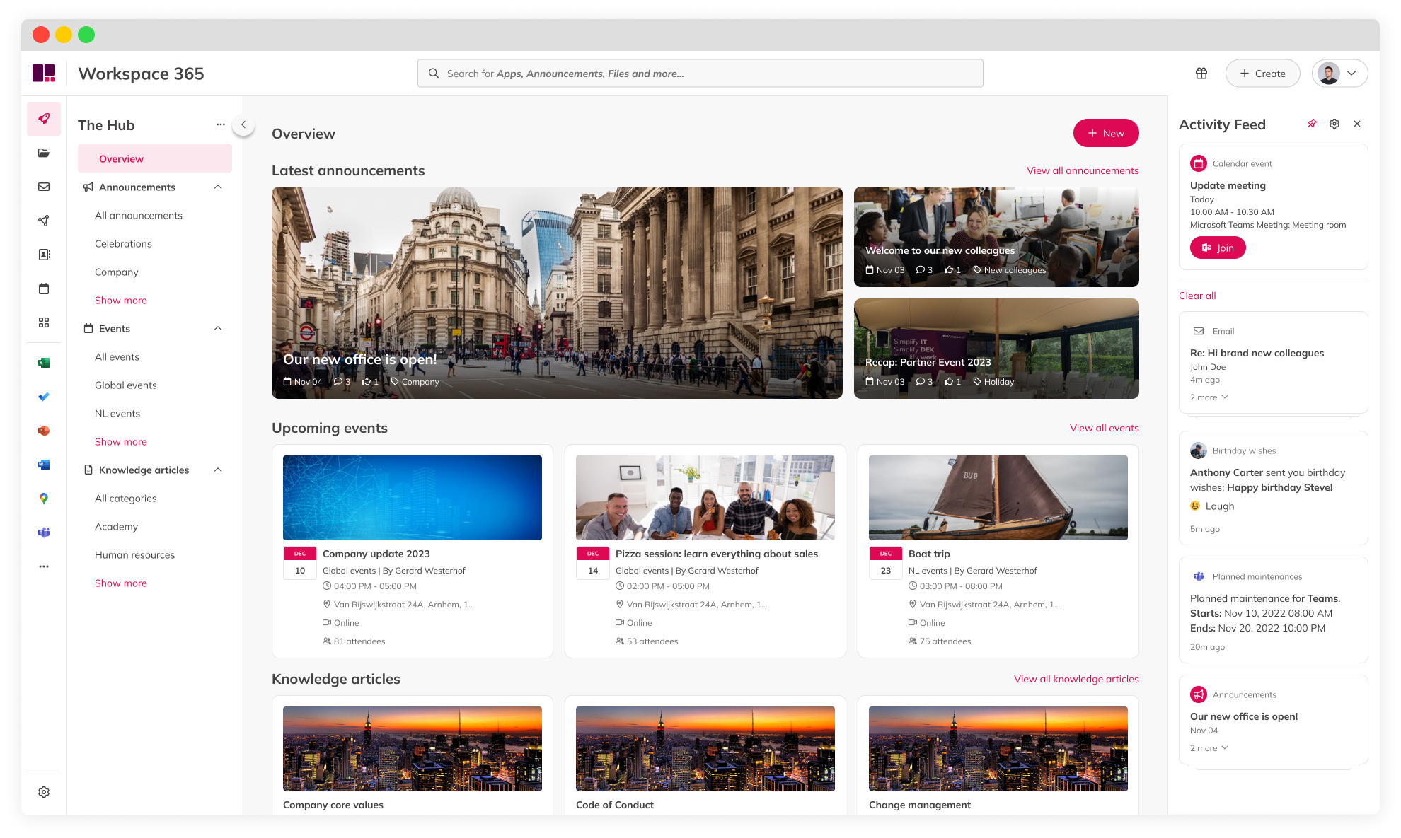 Workspace 365 | Streamline your communication with the Hub